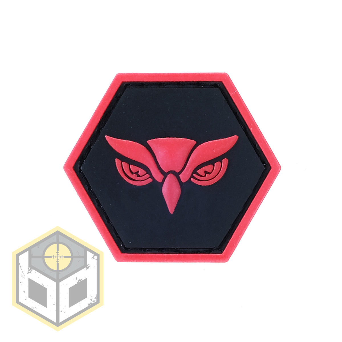 Owl Head Red Ballistic Hex Patch BH00024 - Just BB Guns Ireland