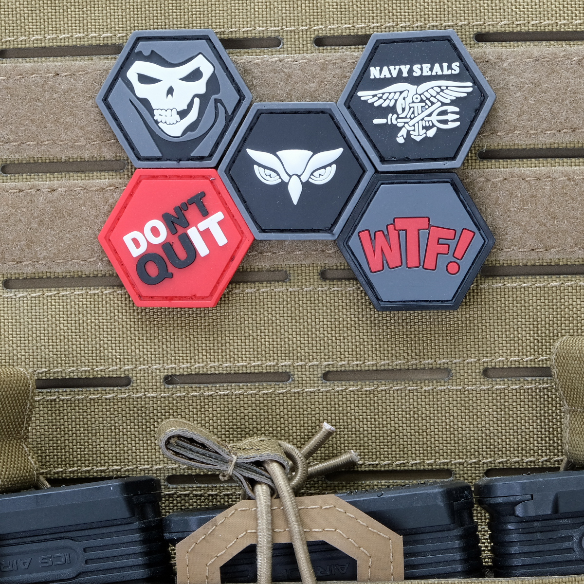 Owl Head White Ballistic Hex Patch BH00013 - Just BB Guns Ireland