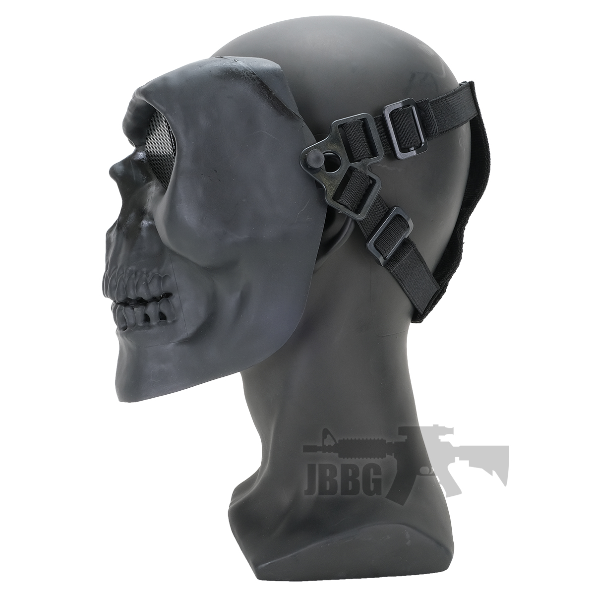 SRC Full Face Skull Airsoft Mask V2 Black with Round Holes