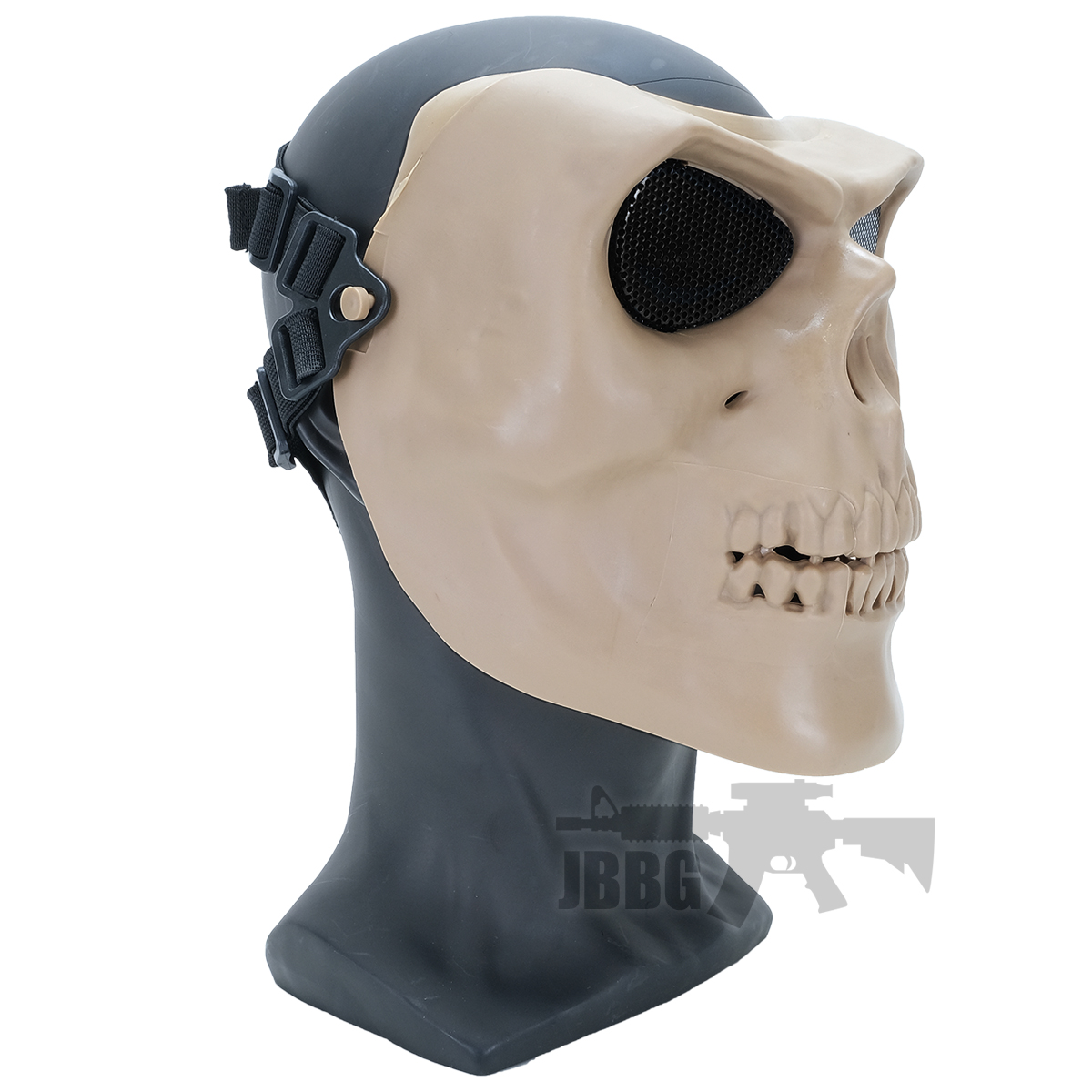SRC Full Face Skull Airsoft Mask V2 Tan with Round Holes