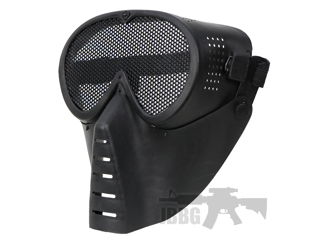 Aviator Series Round Hole Steel Mesh Mask - Just BB Guns Ireland