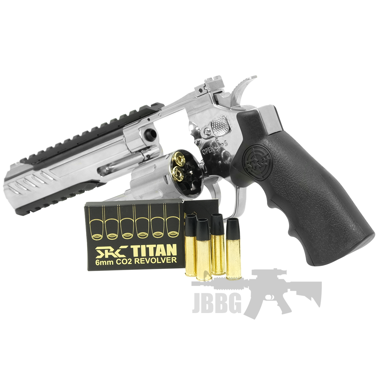 SRC 6 Inch Titan Platinum Ver CO2 Airsoft Revolver - Just BB Guns Ireland