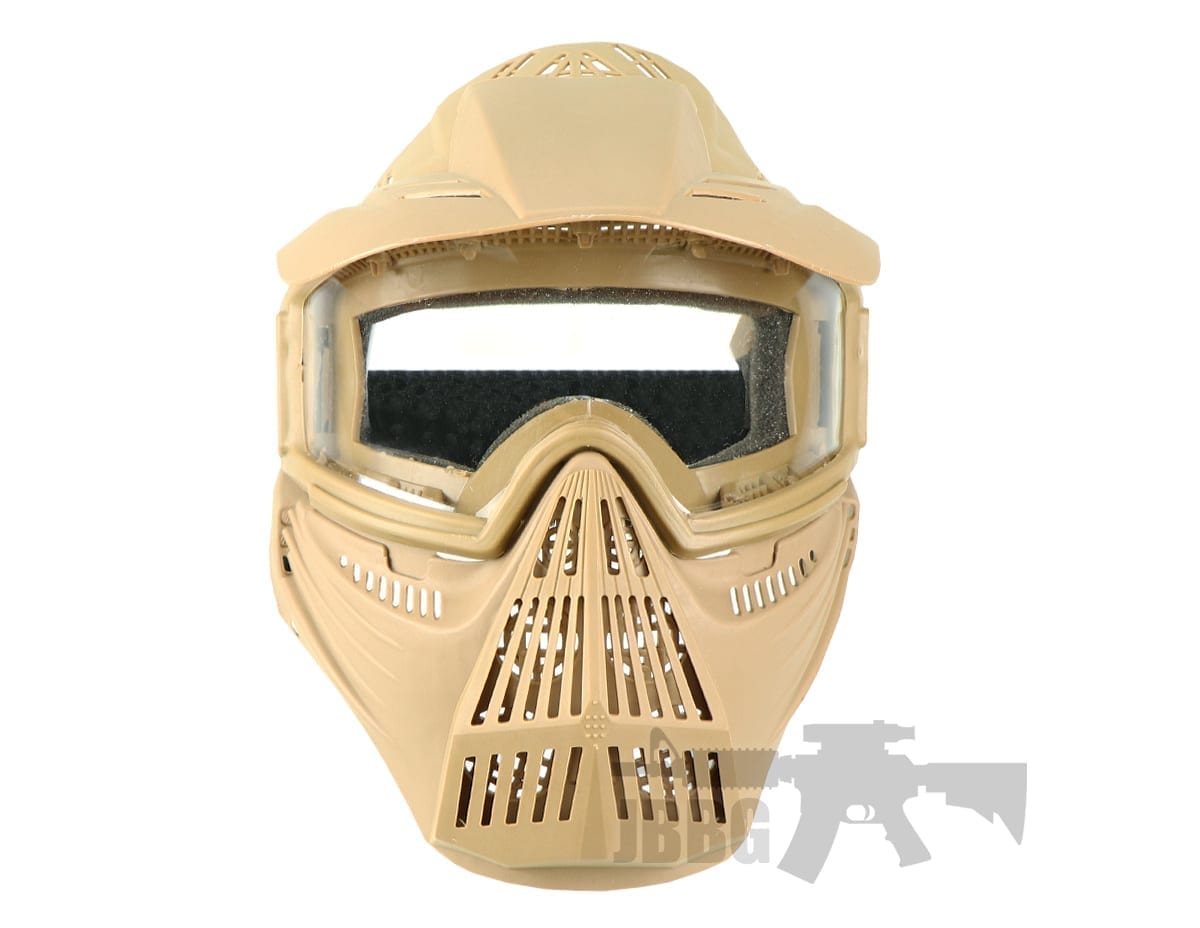 Pro Airsoft Mask Clear Tan - Just BB Guns Ireland