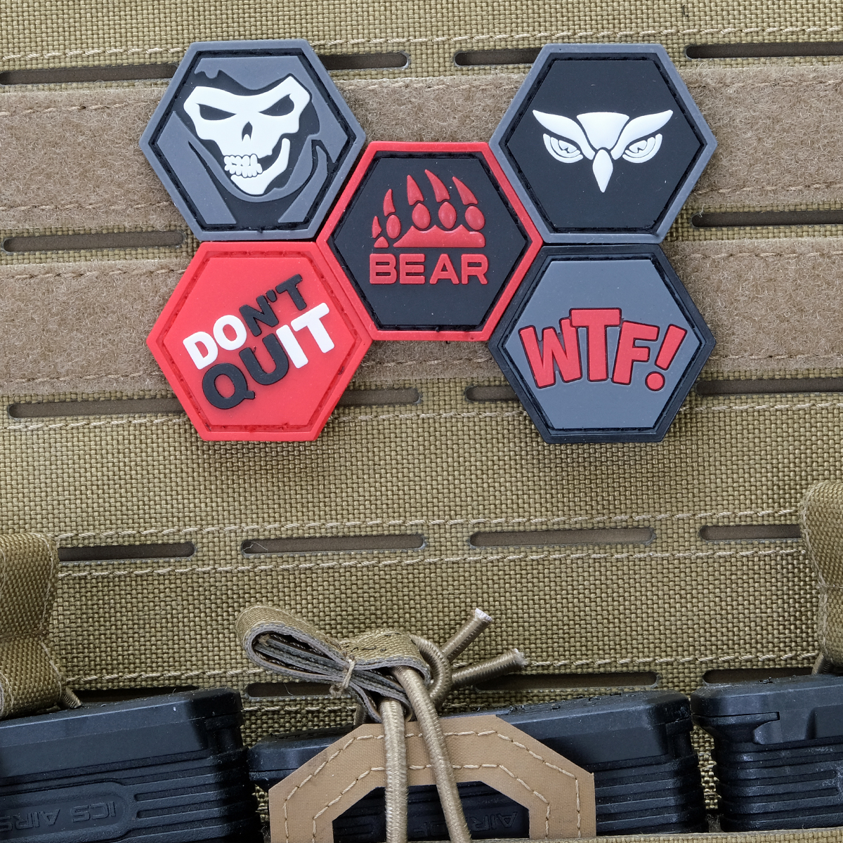 Bear Red Ballistic Hex Patch BH00012 - Just BB Guns Ireland