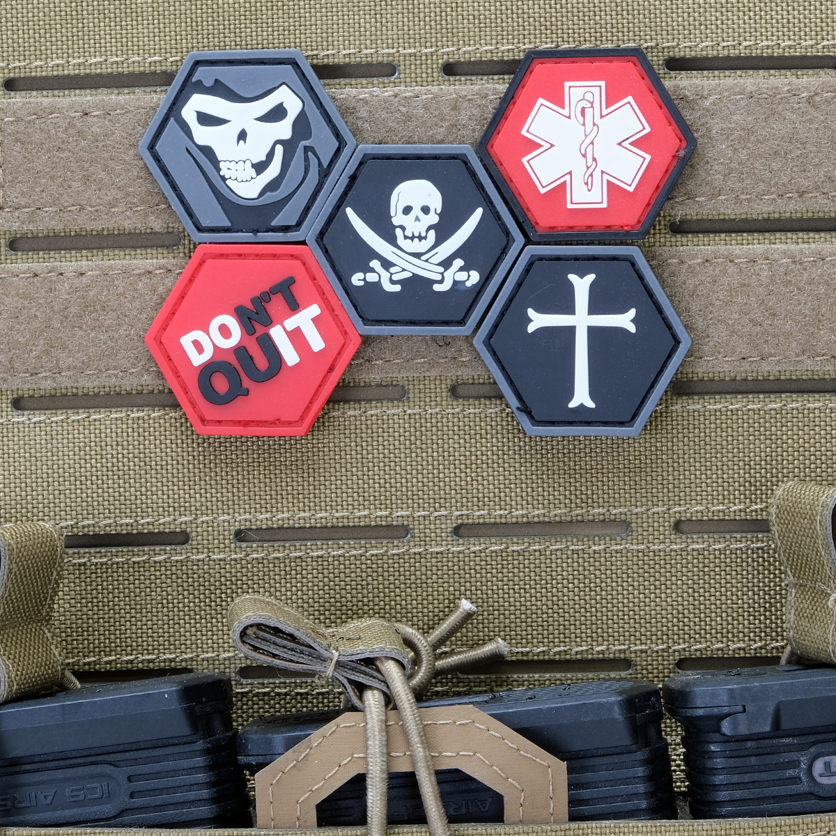 Jolly Roger White Ballistic Hex Patch BH00015 - Just BB Guns Ireland