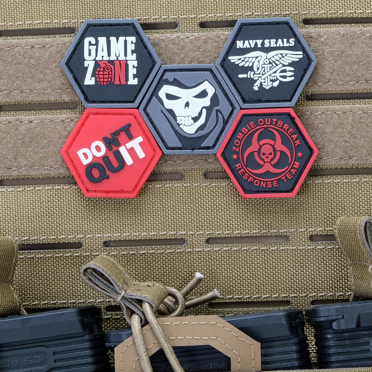 Reaper White Ballistic Hex Patch BH00016 - Just BB Guns Ireland