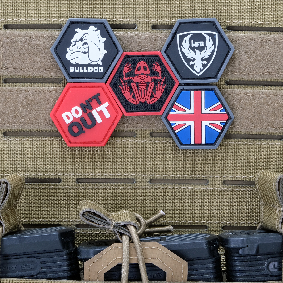 US Navy Seals Skull Frogman Red Ballistic Hex Patch BH00019