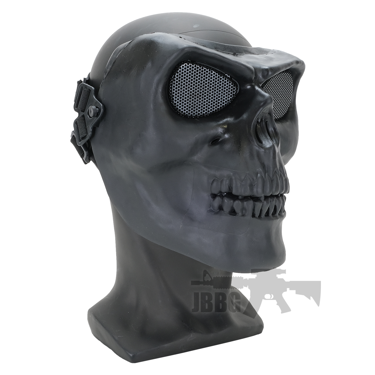 SRC Full Face Skull Airsoft Mask V2 Black with Round Holes