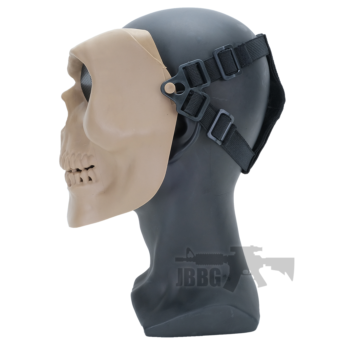 SRC Full Face Skull Airsoft Mask V2 Tan with Round Holes