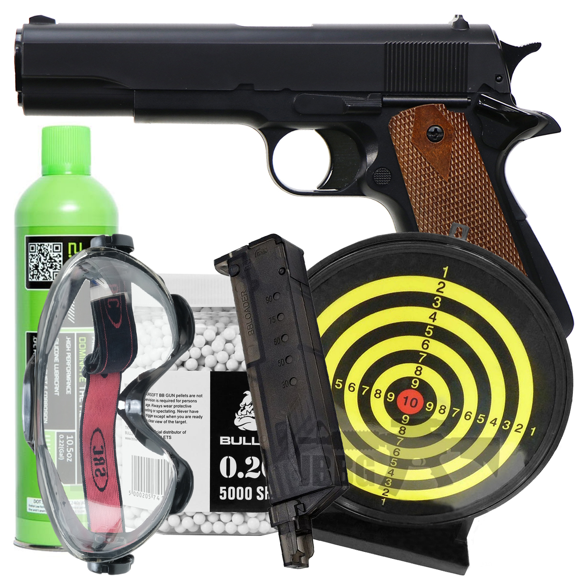 HG121 Gas Airsoft Pistol Bundle Offer Set - Just BB Guns Ireland