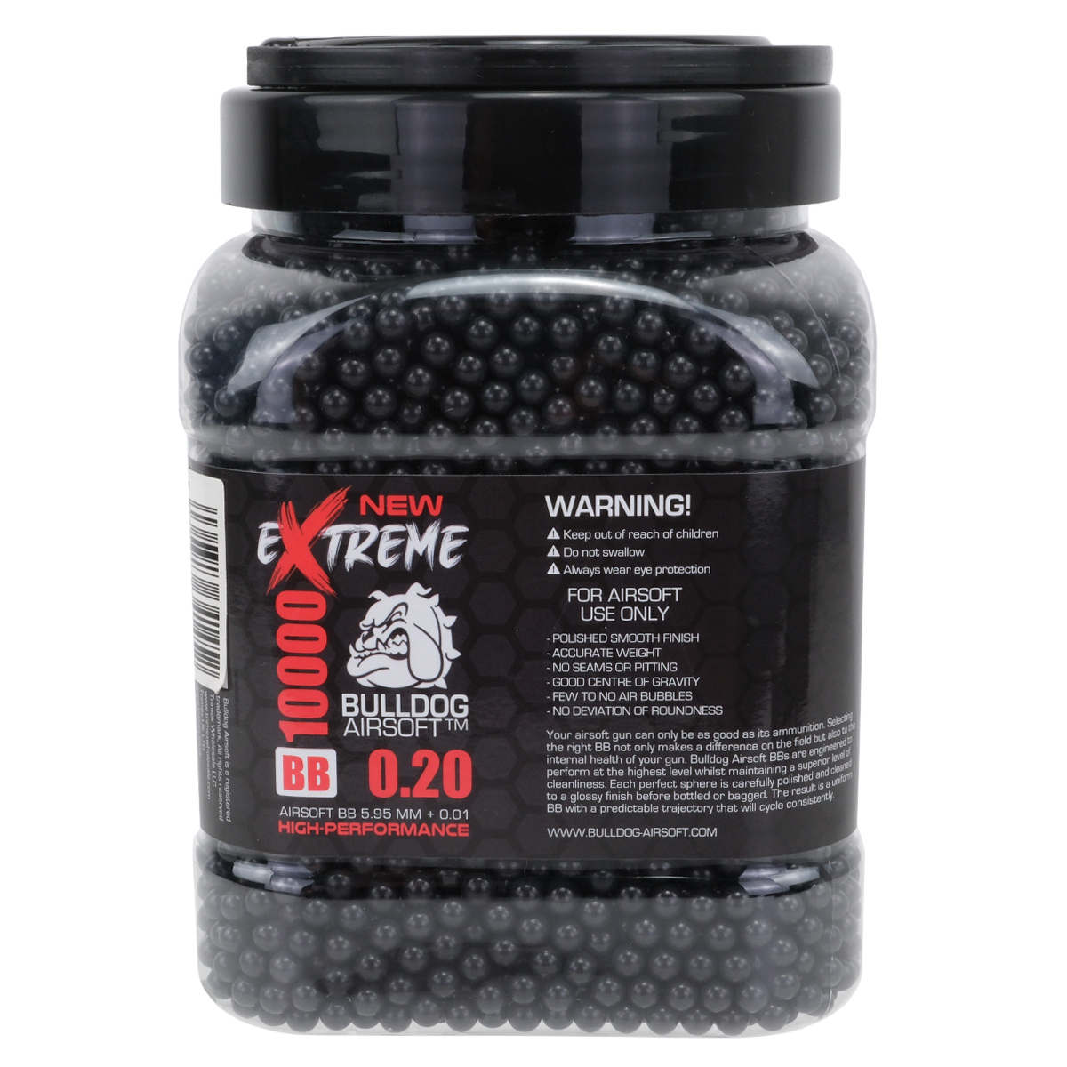 Extreme Bulldog 0.20g Black 10000 Airsoft BB Pellets (NEW)