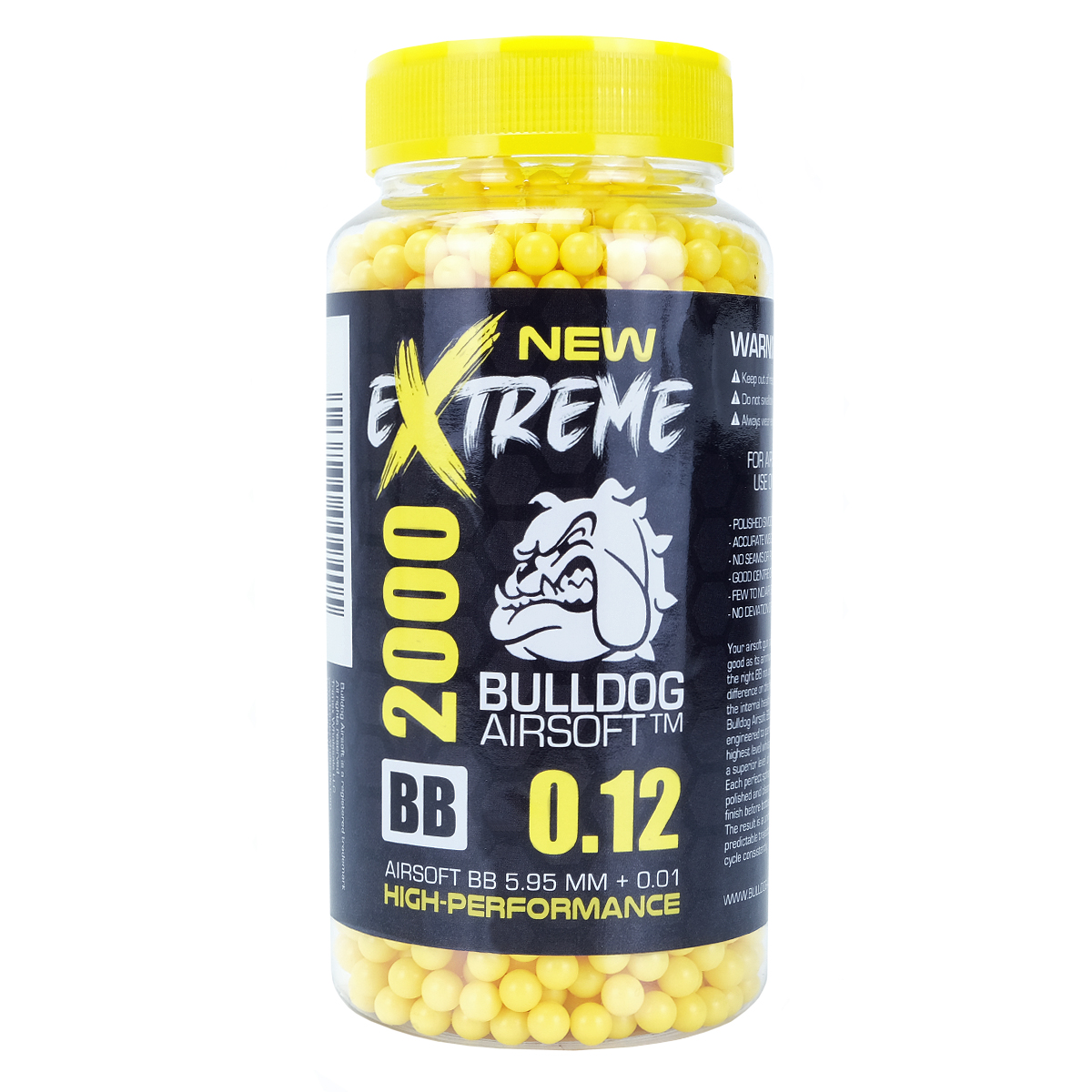 Extreme Bulldog 0.12g Yellow 2000 Airsoft BB Pellets (NEW)