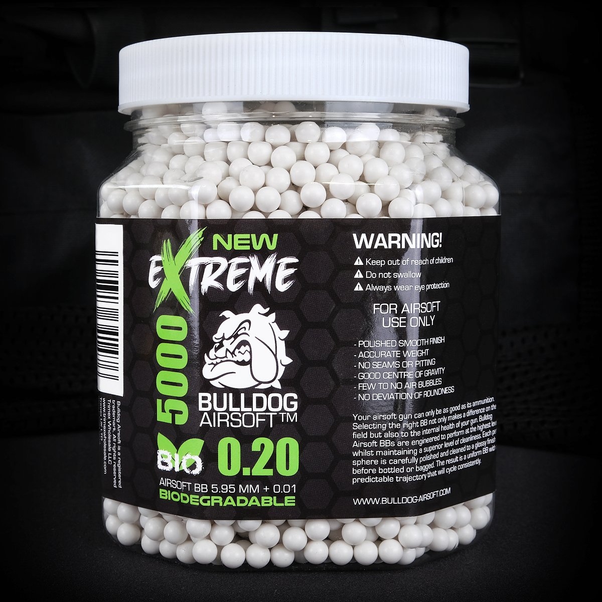 Extreme Bulldog 0.20g Bio 5000 Airsoft BB Pellets (NEW)