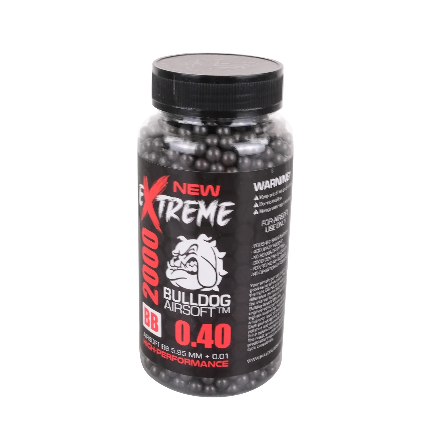Extreme Bulldog 0.40g Black 2000 Airsoft BB Pellets (NEW)