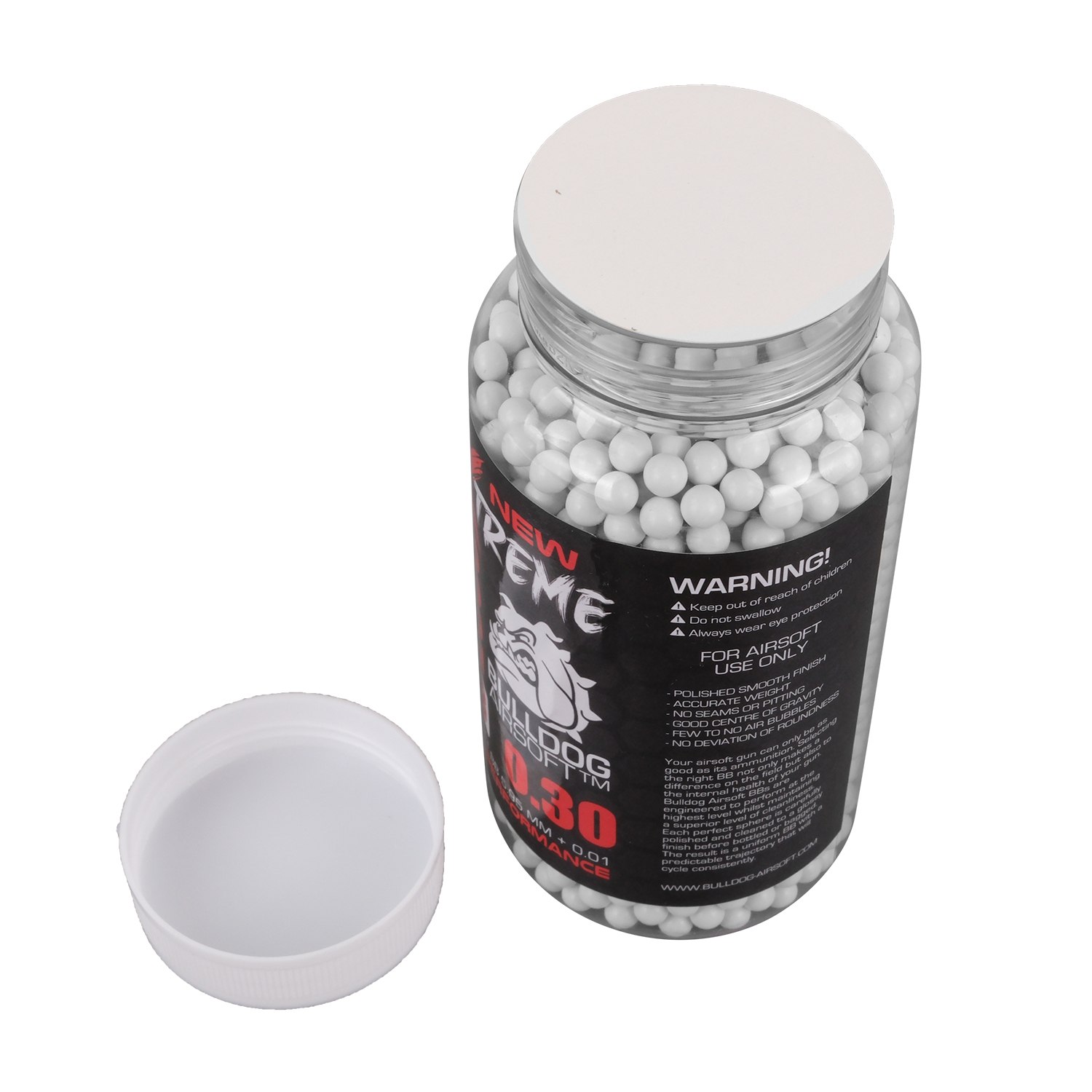 Extreme Bulldog 0.30g White 2000 Airsoft BB Pellets (NEW)