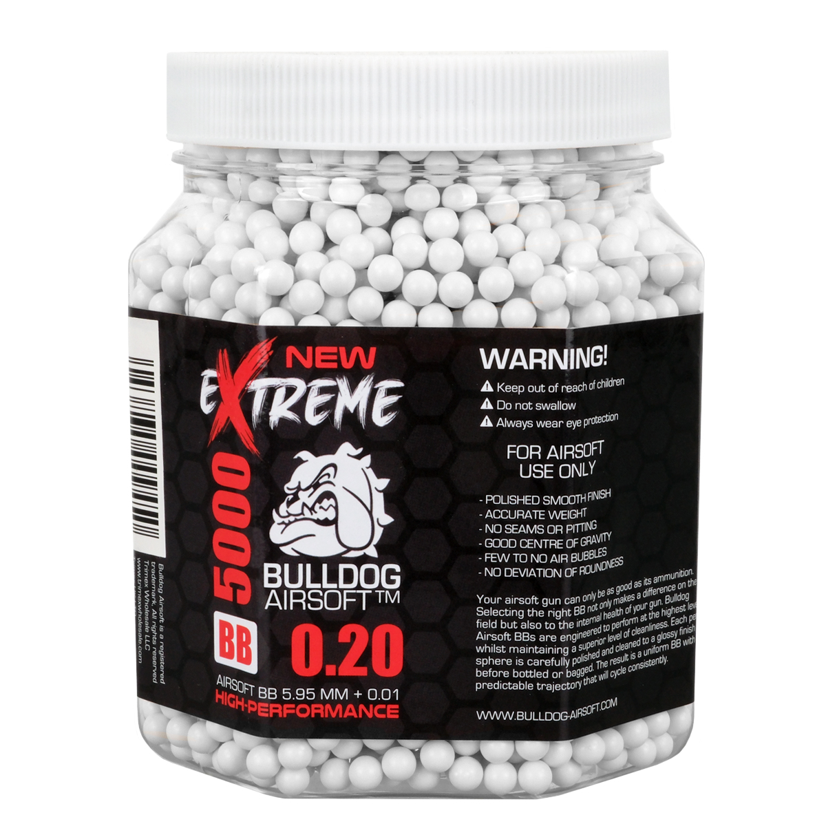 Extreme Bulldog 0.20g White 5000 Airsoft BB Pellets (NEW)
