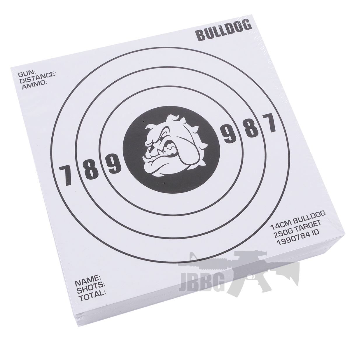 100 Card Targets 14cm Square White Bulldog 1990784