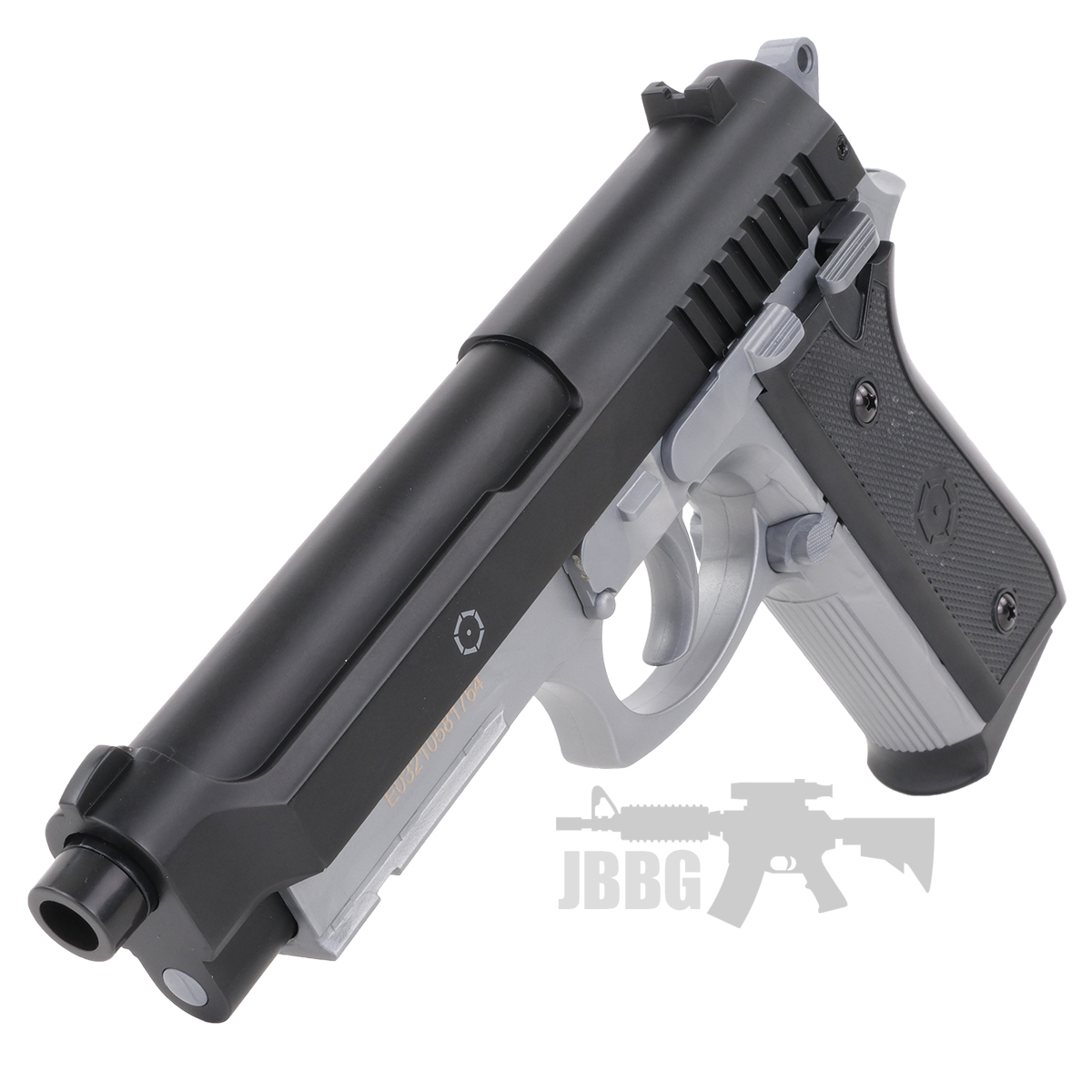 Cybergun PT92 HPA Spring Airsoft Pistol Dual Tone Black Silver