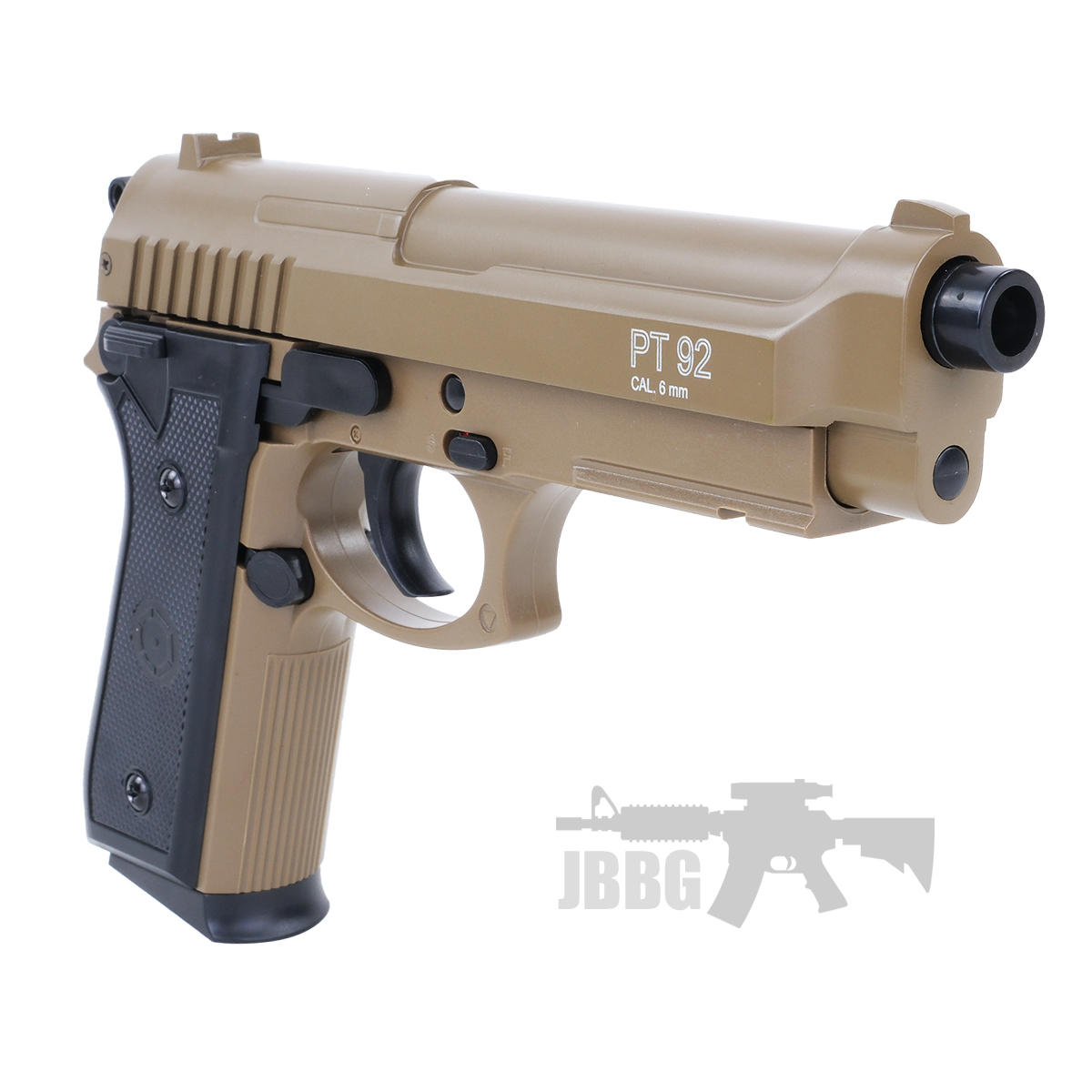 Cybergun PT92 Spring Airsoft Pistol Tan with Metal Slide