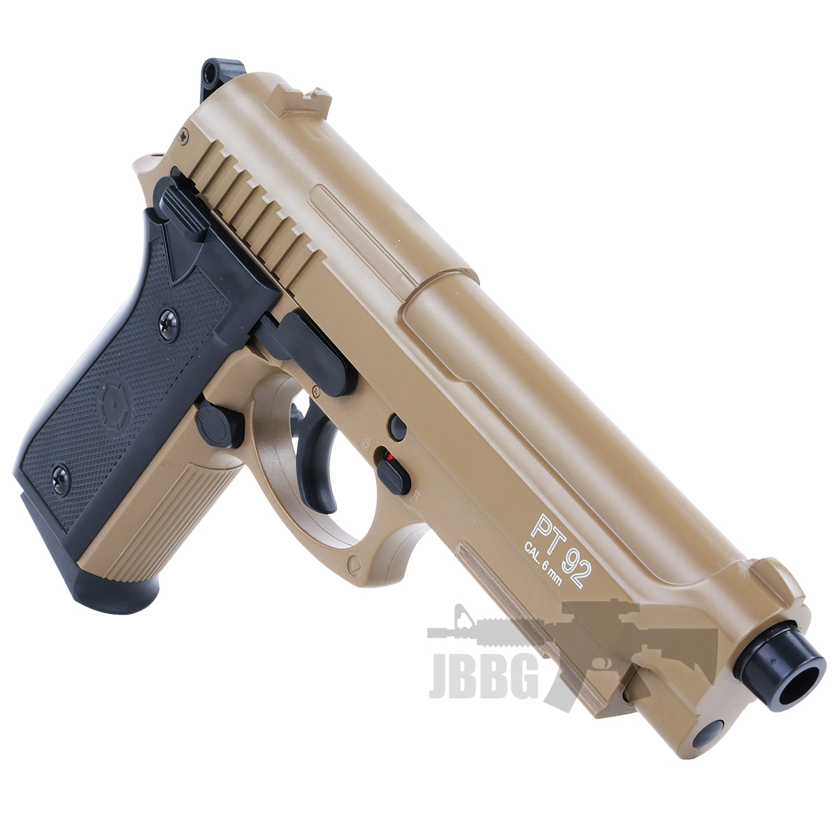 Cybergun PT92 Spring Airsoft Pistol Tan with Metal Slide