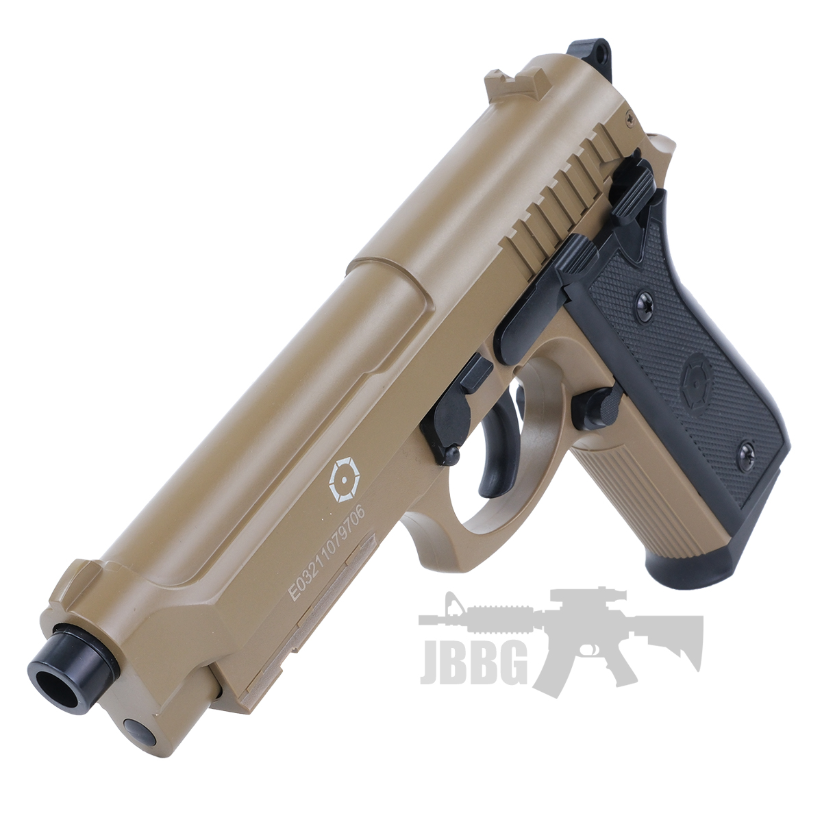 Cybergun PT92 Spring Airsoft Pistol Tan with Metal Slide