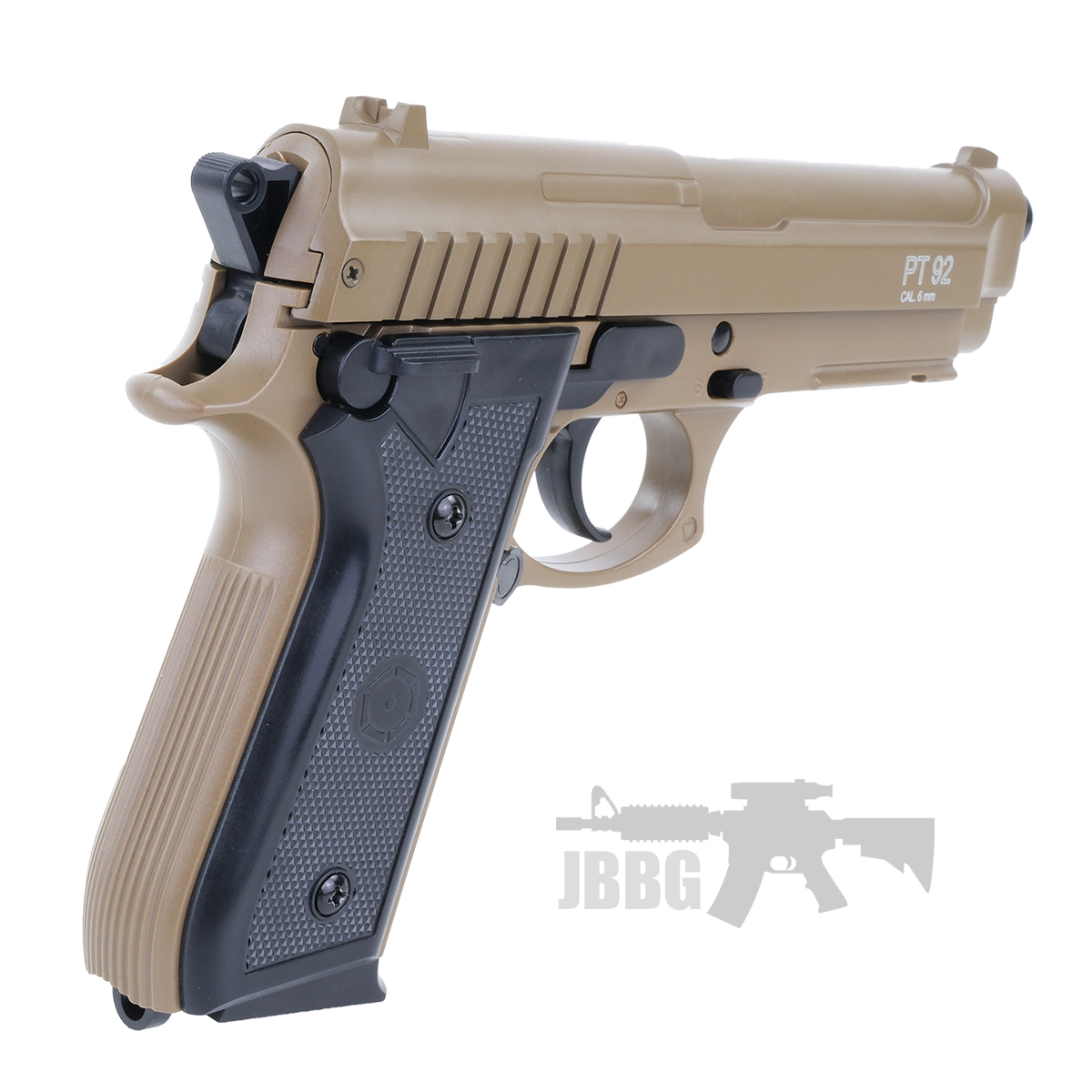 Cybergun PT92 Spring Airsoft Pistol Tan with Metal Slide