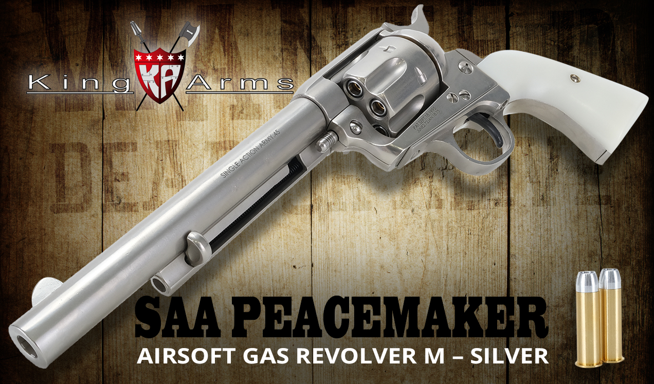 King Arms SAA .45 Peacemaker Airsoft Gas Revolver M - Silver