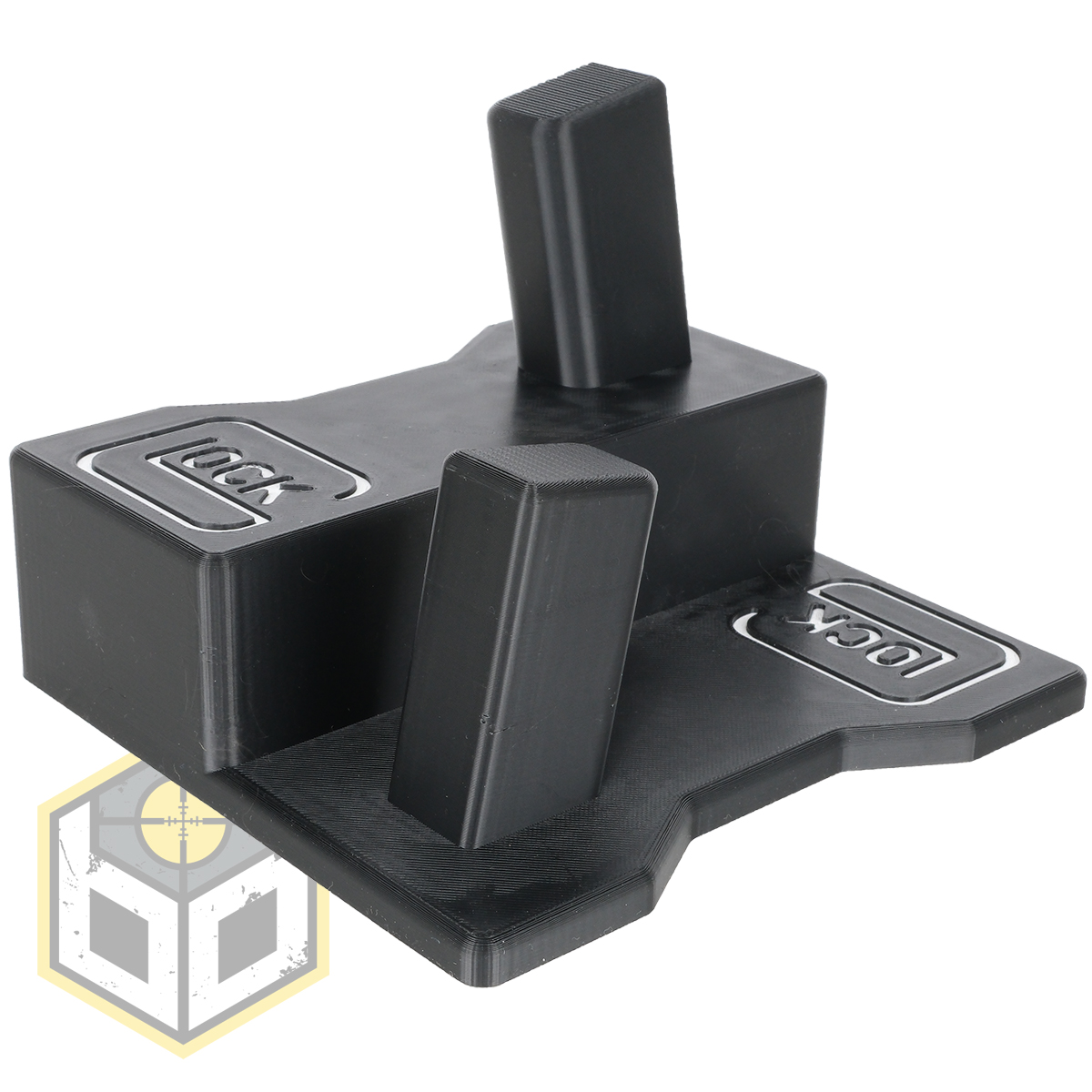 Twin Display Glock Pistol Stand with White Logos - Just BB Guns Ireland