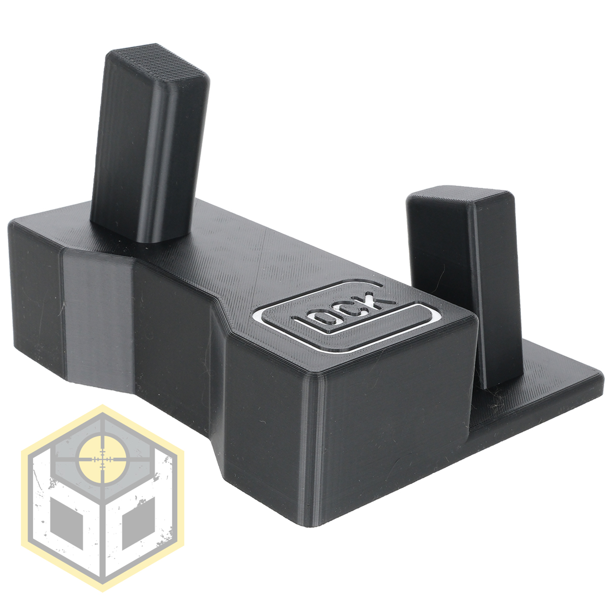 Twin Display Glock Pistol Stand with White Logos - Just BB Guns Ireland