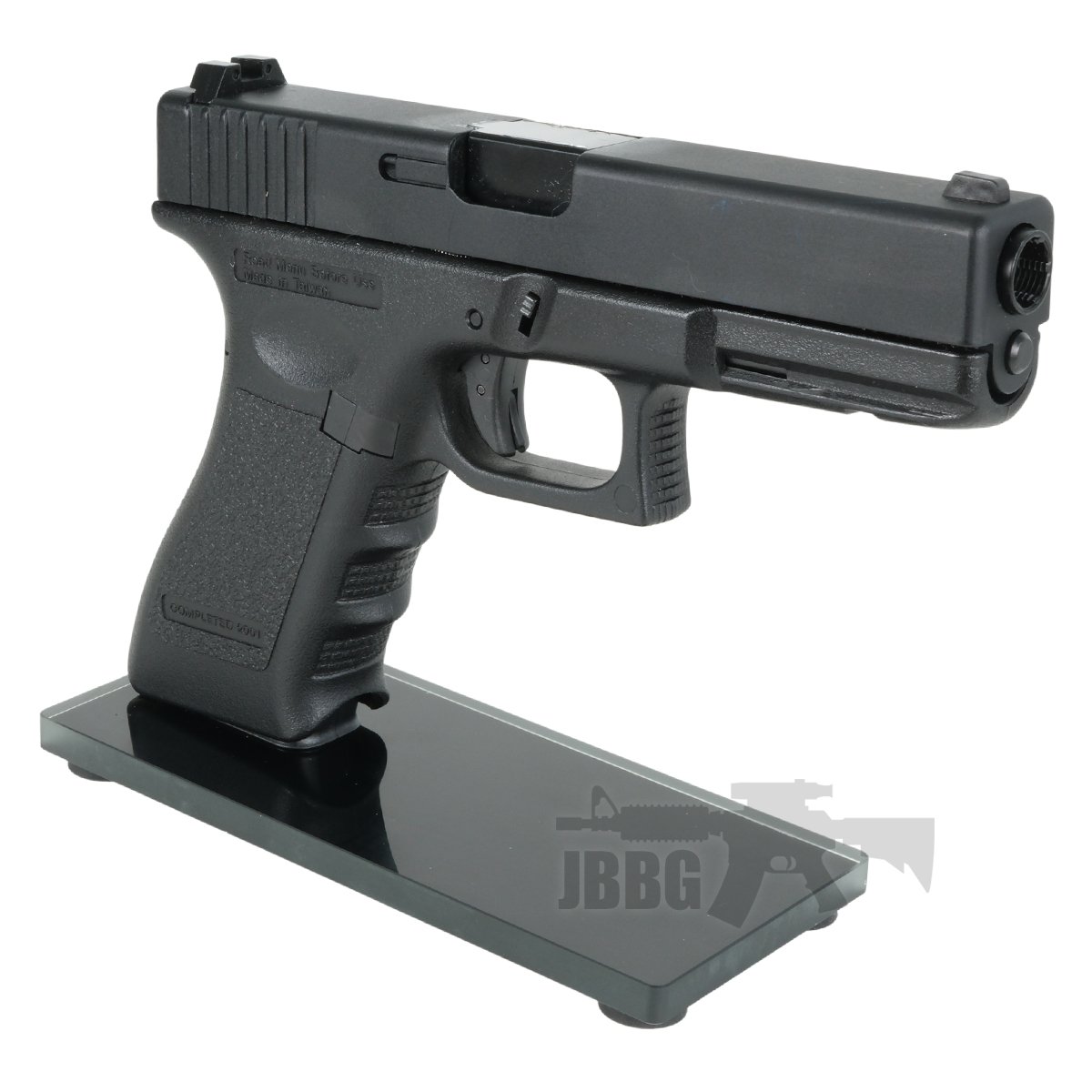 Universal Pistol Display Stand with Reflective Glass Base