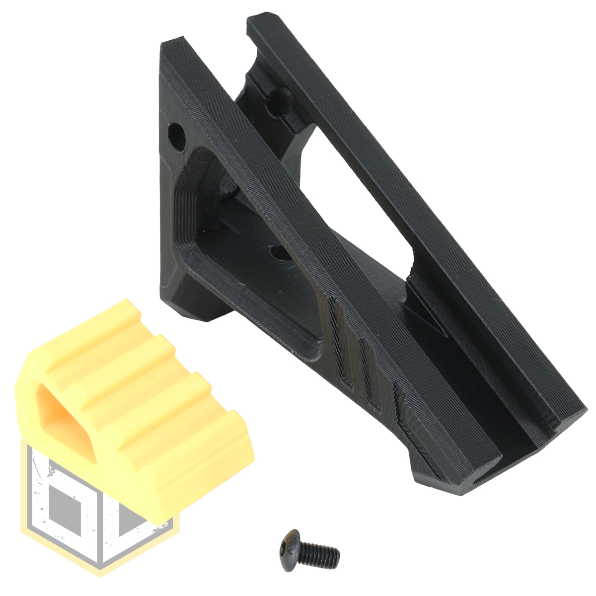 AFG Stubby Picatinny Rail Angled Foregrip Easy Fit Black - Yellow